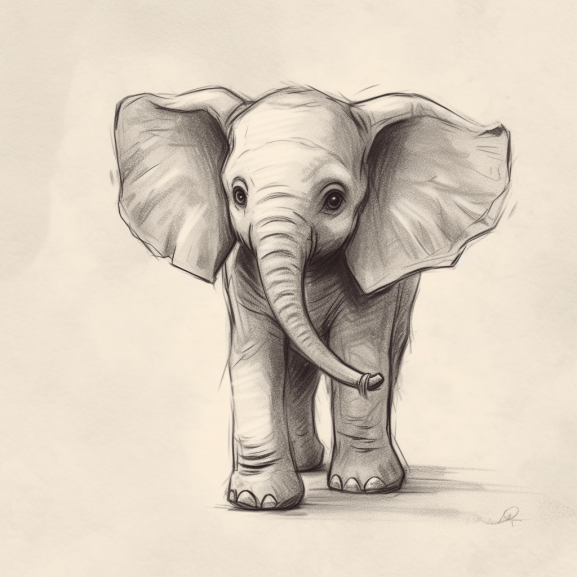 Cute Elephant Drawing Step by Step - Ulti